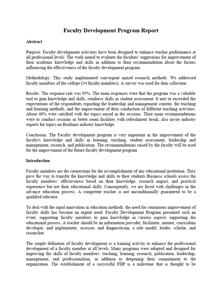 Faculty Development Program Insights | PDF
