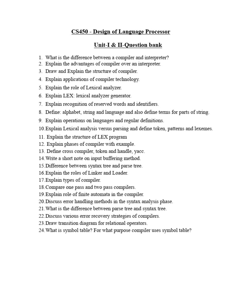 CS450-Unit-1,2,3,4,5-Question Bank | PDF