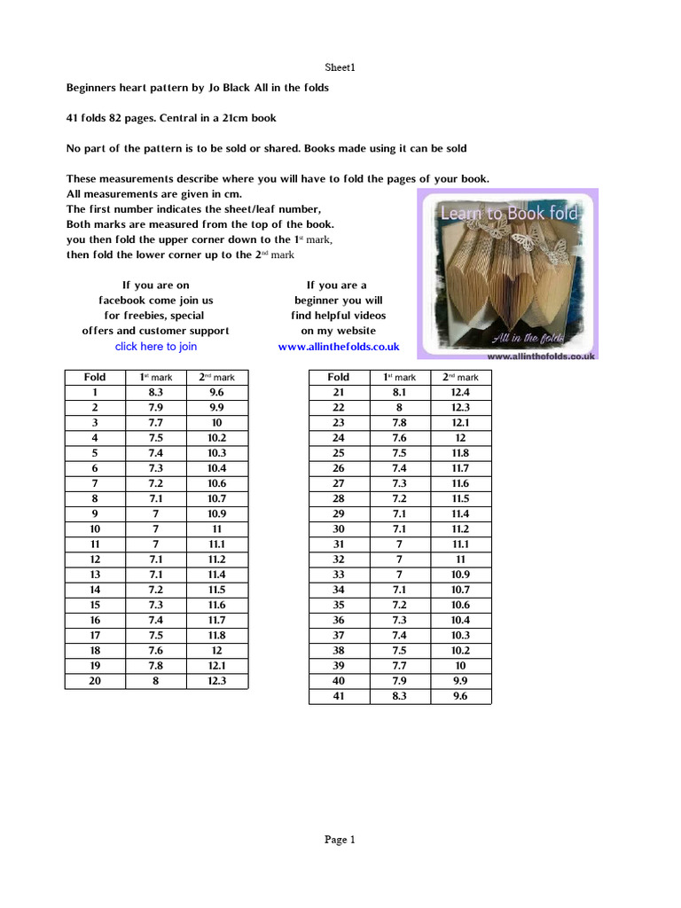 Beginners Heart Pattern 82 Numbered Pages | PDF
