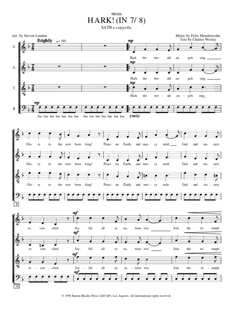 Hark! (In 7 - 8) - Landau - SATB | PDF