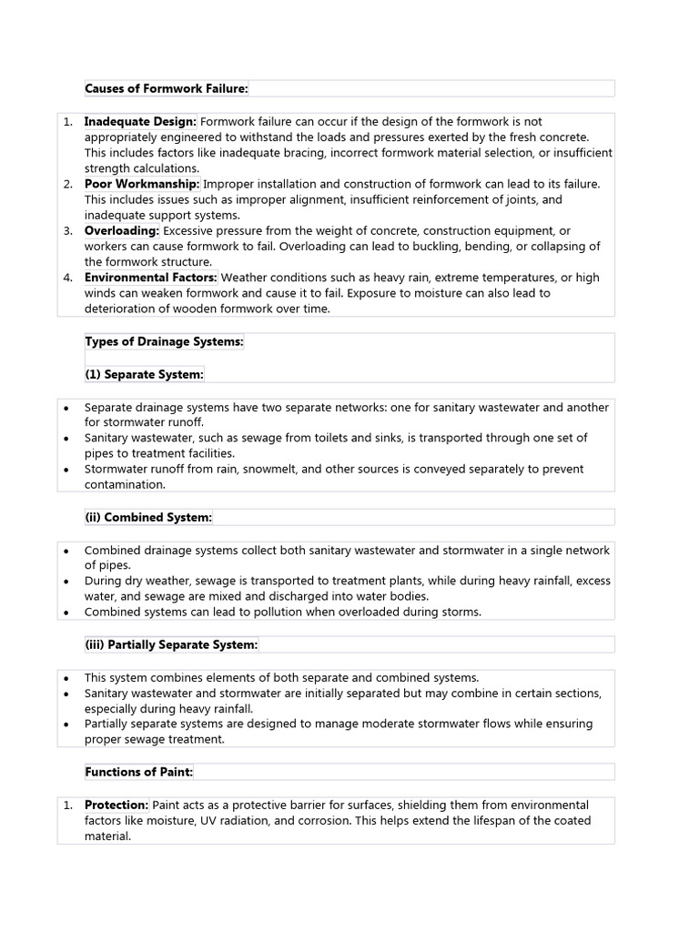 Causes of Formwork Failure and Solutions | PDF | Concrete | Sewage