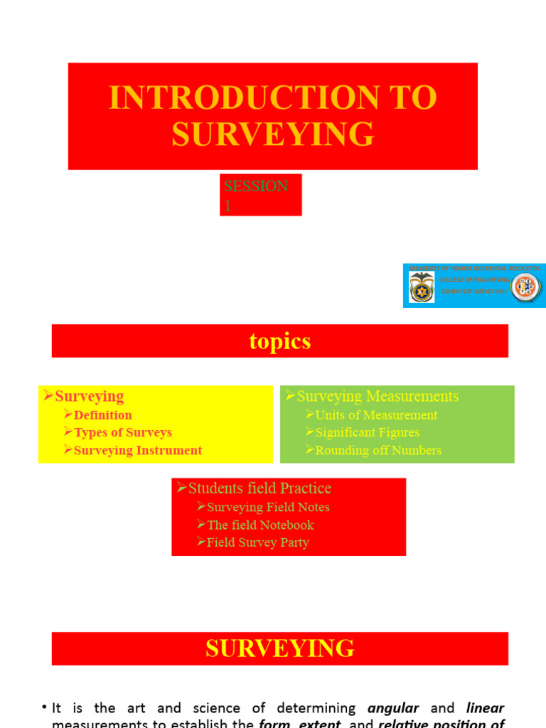 Session 1 - Chapter 1 Introduction To Surveying | Download Free PDF | Surveying | Significant ...