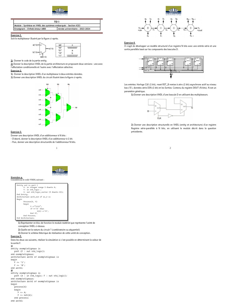 TD1 VHDL | PDF