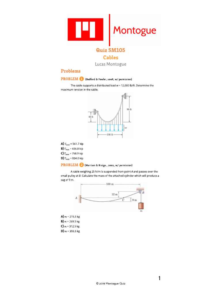Flexible Cables-Solved-Problems | PDF