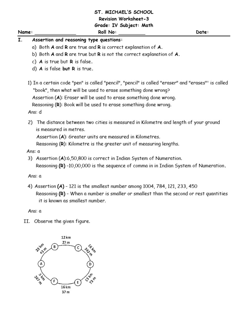 P.A Revision W.S - 3 - Key-1 | PDF