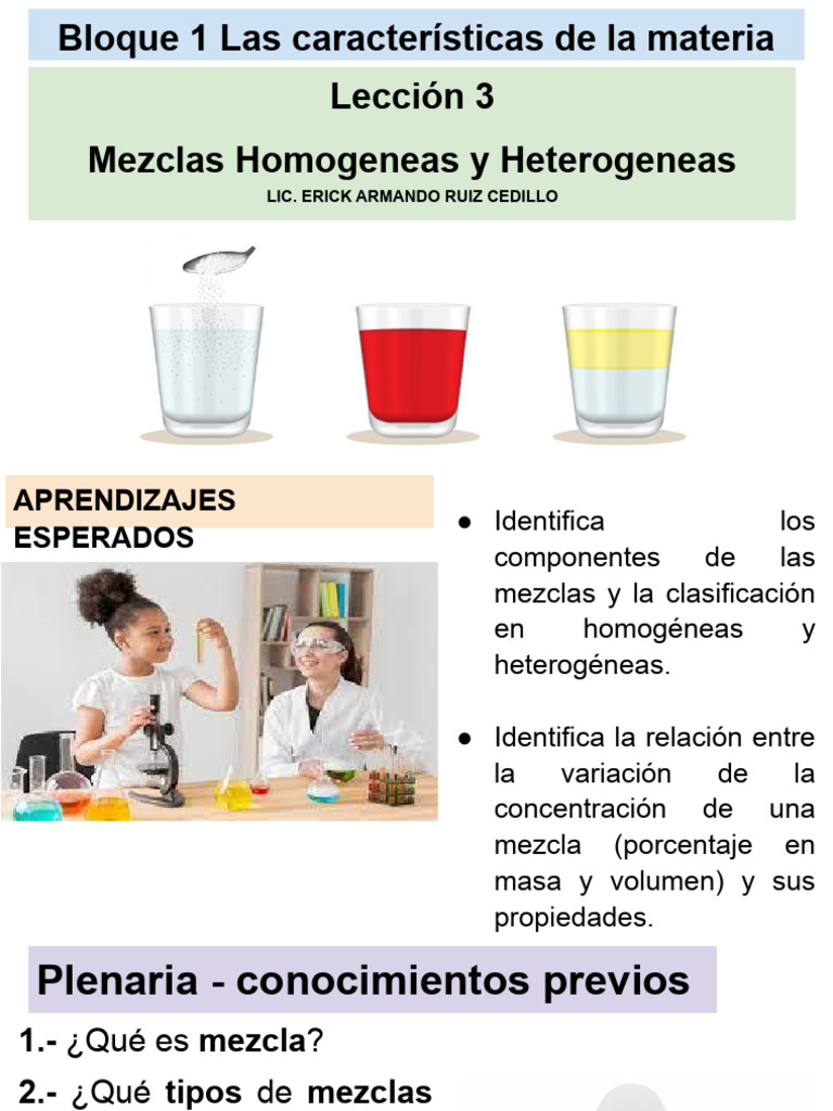 Mezclas Homogeneas y Heterogeneas | PDF | Mezcla | Compuestos químicos