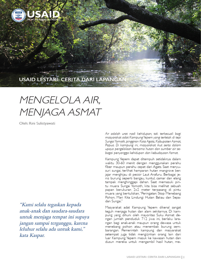 USAID - LESTARI CDL - Mengelola Air Menjaga Asmat | PDF | Teknologi & Rekayasa