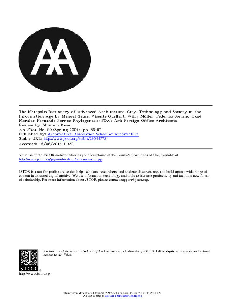 Architectural Association School of Architecture | PDF