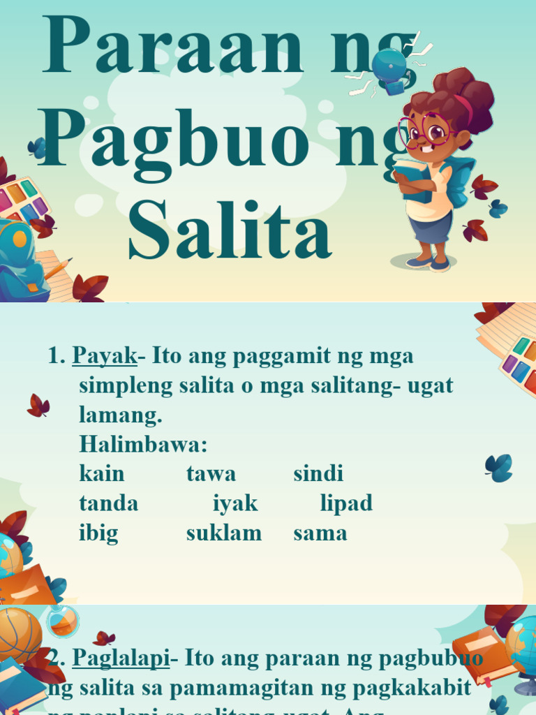 Paraan NG Pagbuo NG Mga Salita | PDF