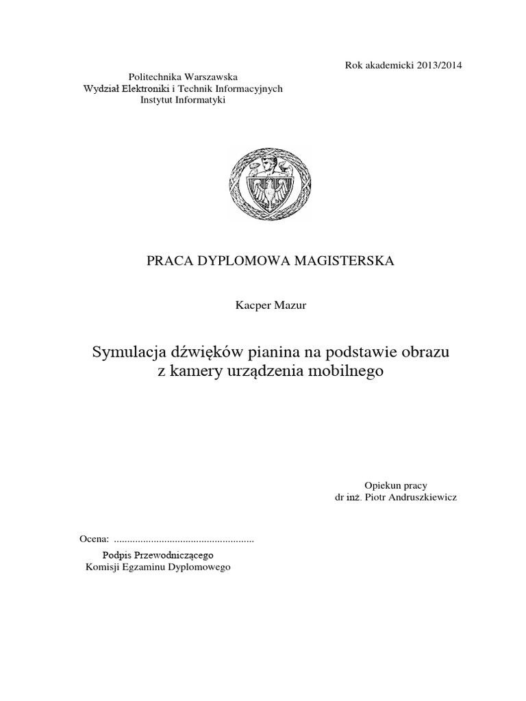 Praca Dyplomowa Magisterska - Kacper Mazur | PDF