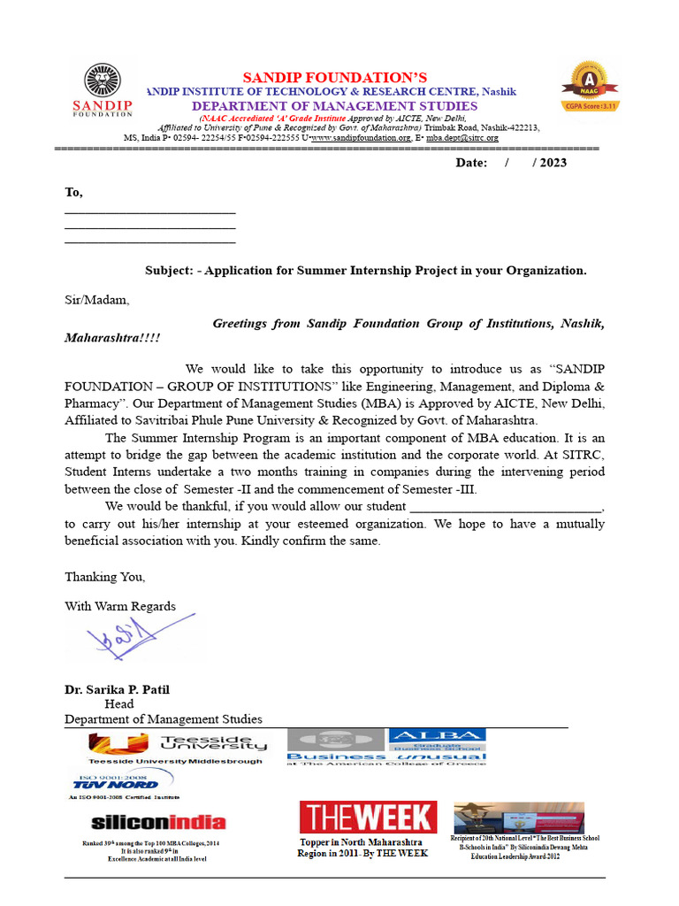 1-SIP Letter To Company | PDF