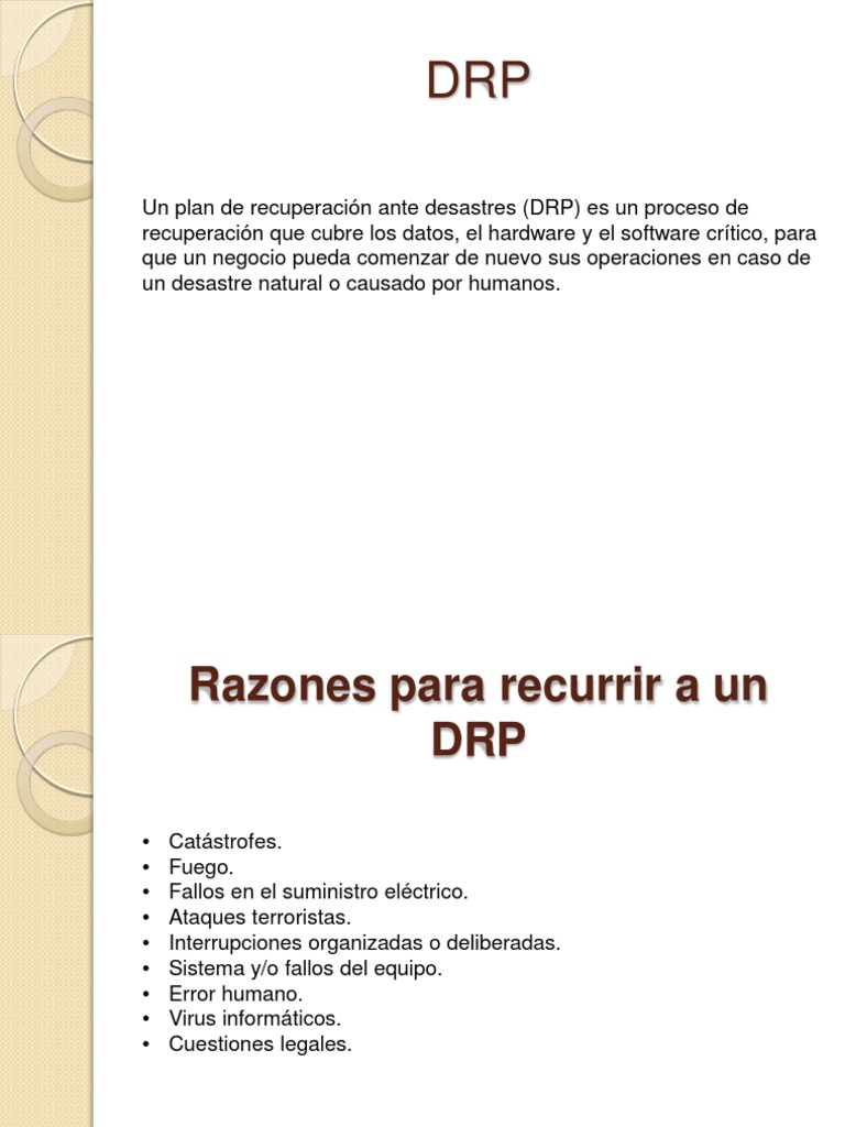 DRP BCP | Descargar gratis PDF | Recuperación de desastres | Seguridad de información