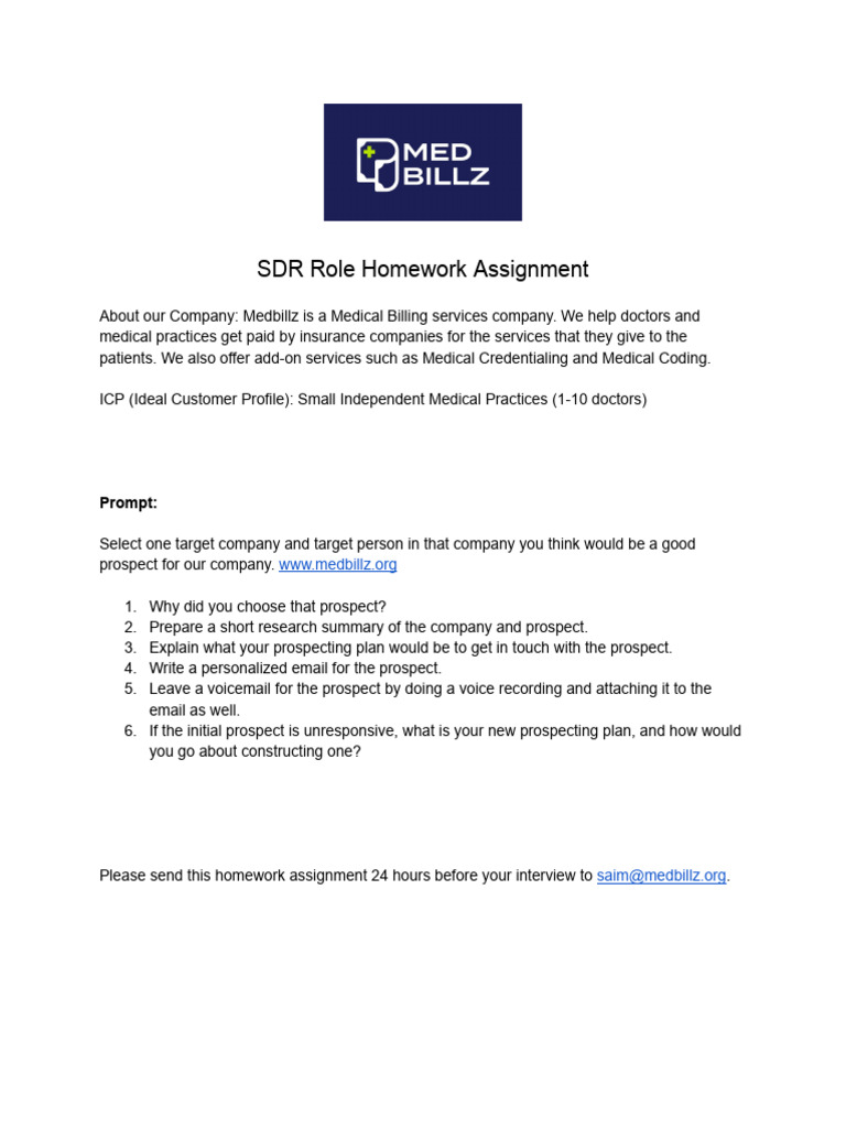 SDR Role Exercise | PDF SDR Role Exercise | PDF