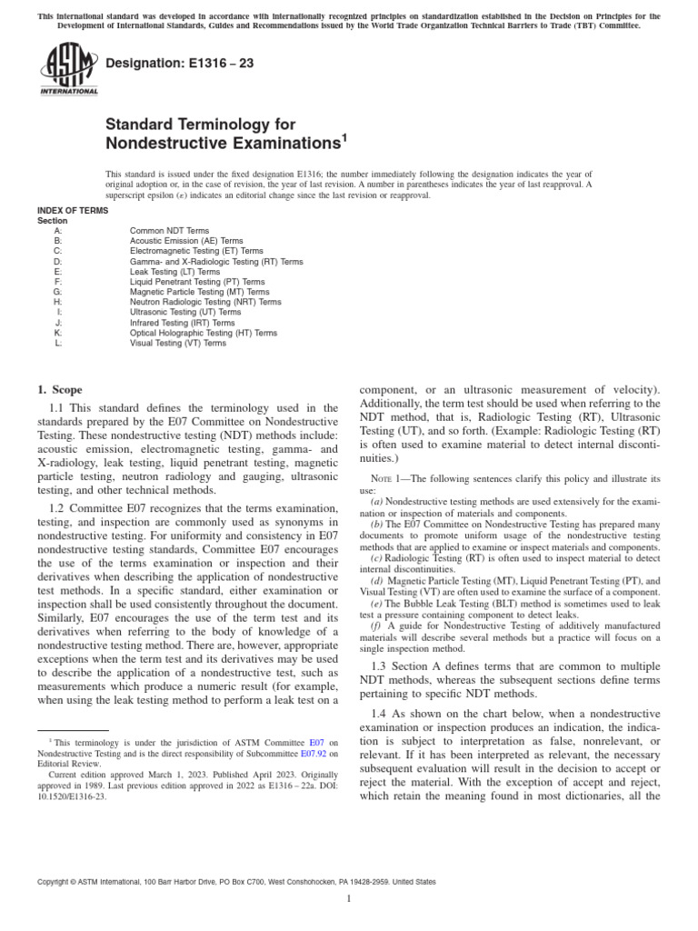 Astm E1316 2023 | PDF
