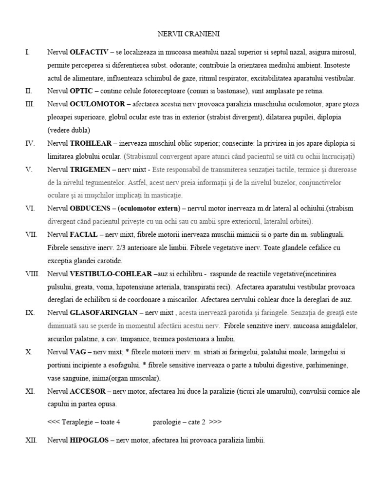 Anatomie - Nervii Cranieni | PDF