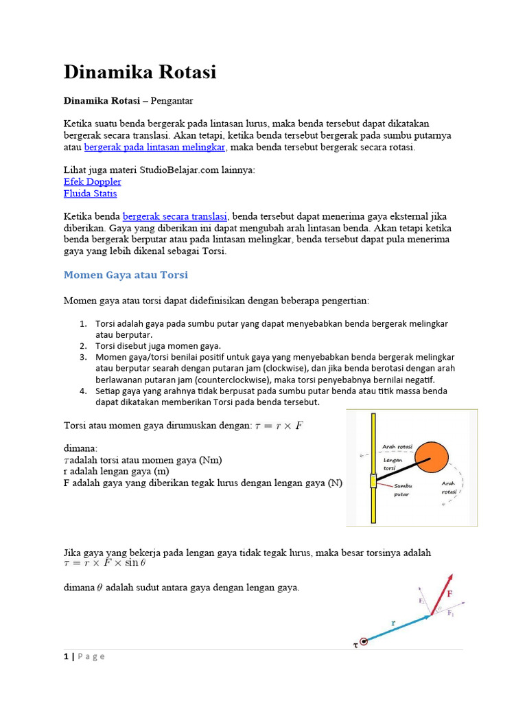 Dinamika Rotasi | PDF