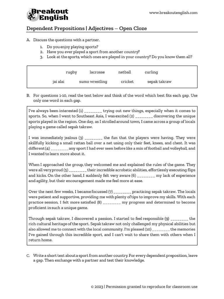 Open Cloze Practice | PDF