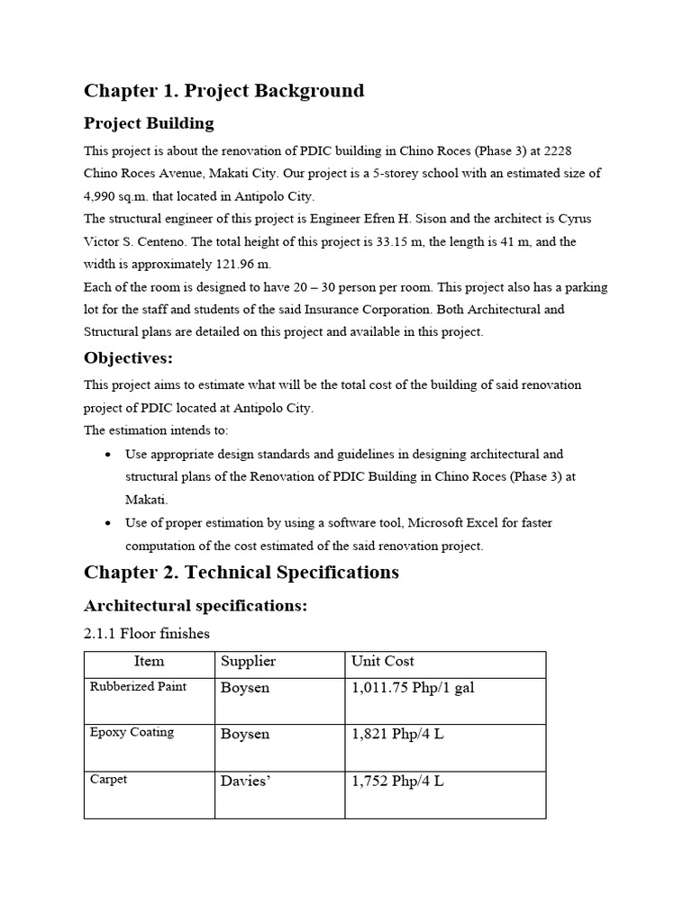 PDIC Building Renovation Project Overview | PDF