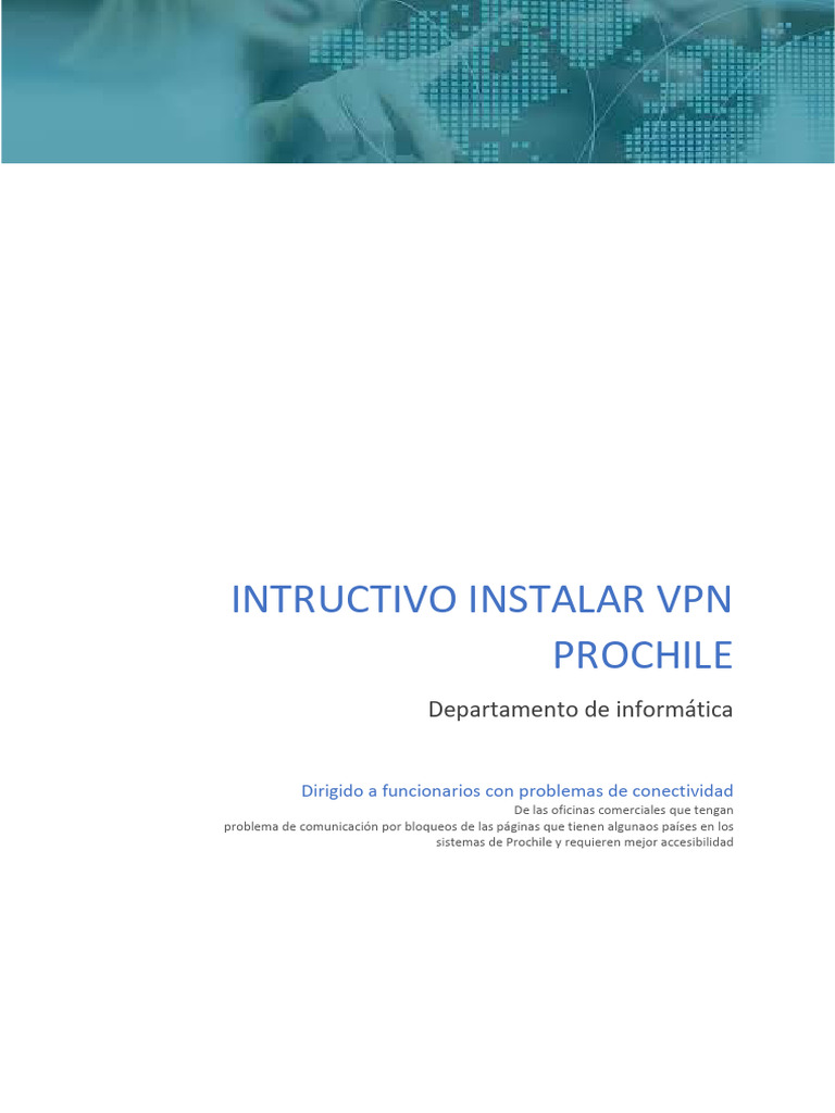 Guía VPN para Funcionarios ProChile | PDF | Red privada virtual | Archivo de computadora