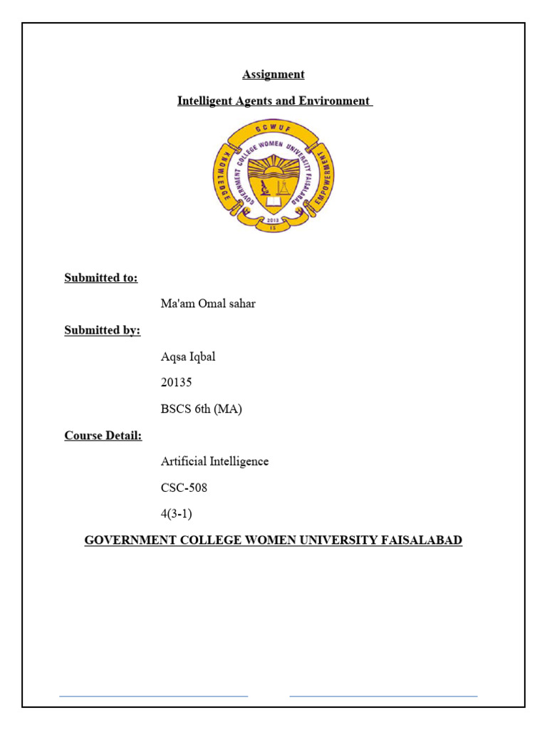 Intelligent Agents and Environment | PDF | Applied Mathematics | Metaphysics Of Mind