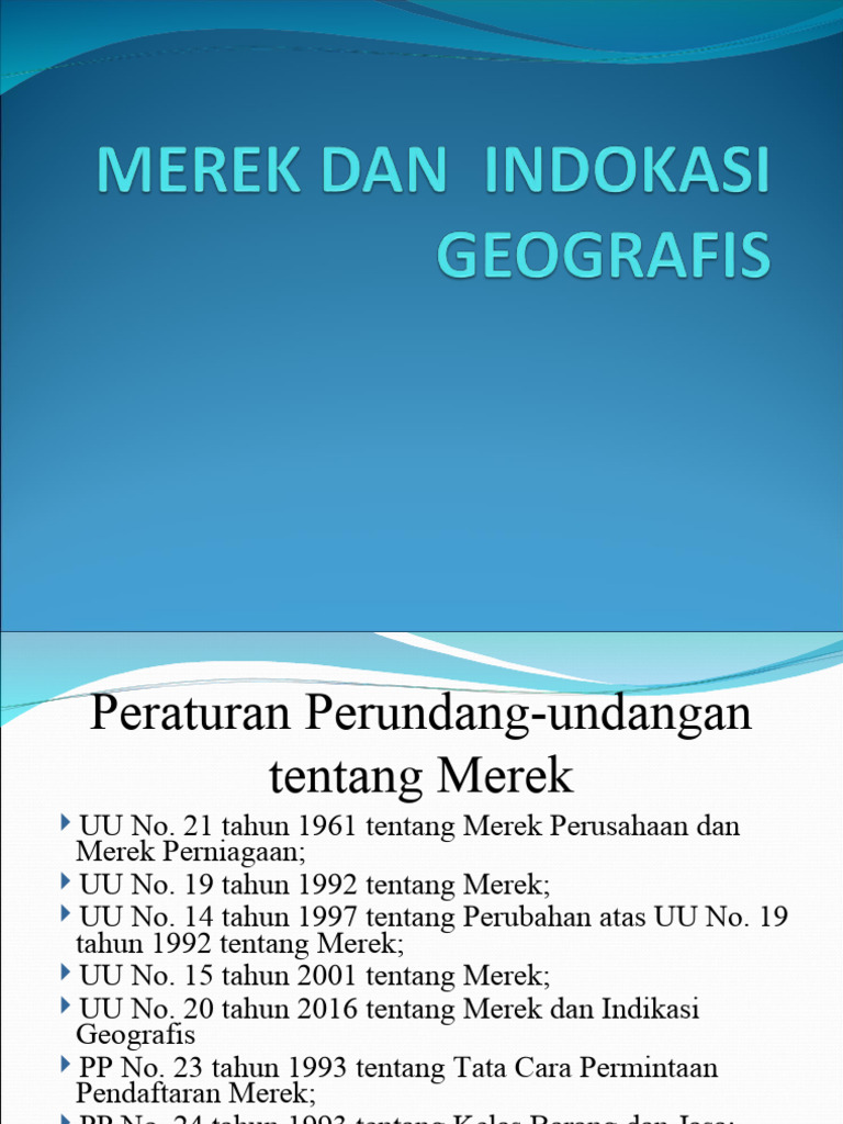 Merek Dan Indikasi Geografis | PDF