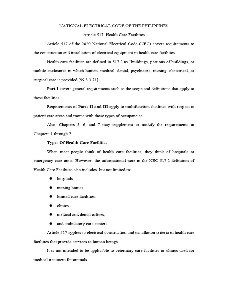 National Electrical Code of The Philippines | PDF | Electrical Wiring ...