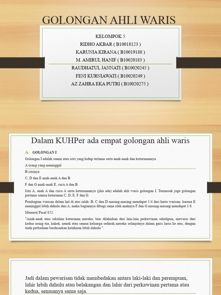 Golongan Ahli Waris | PDF