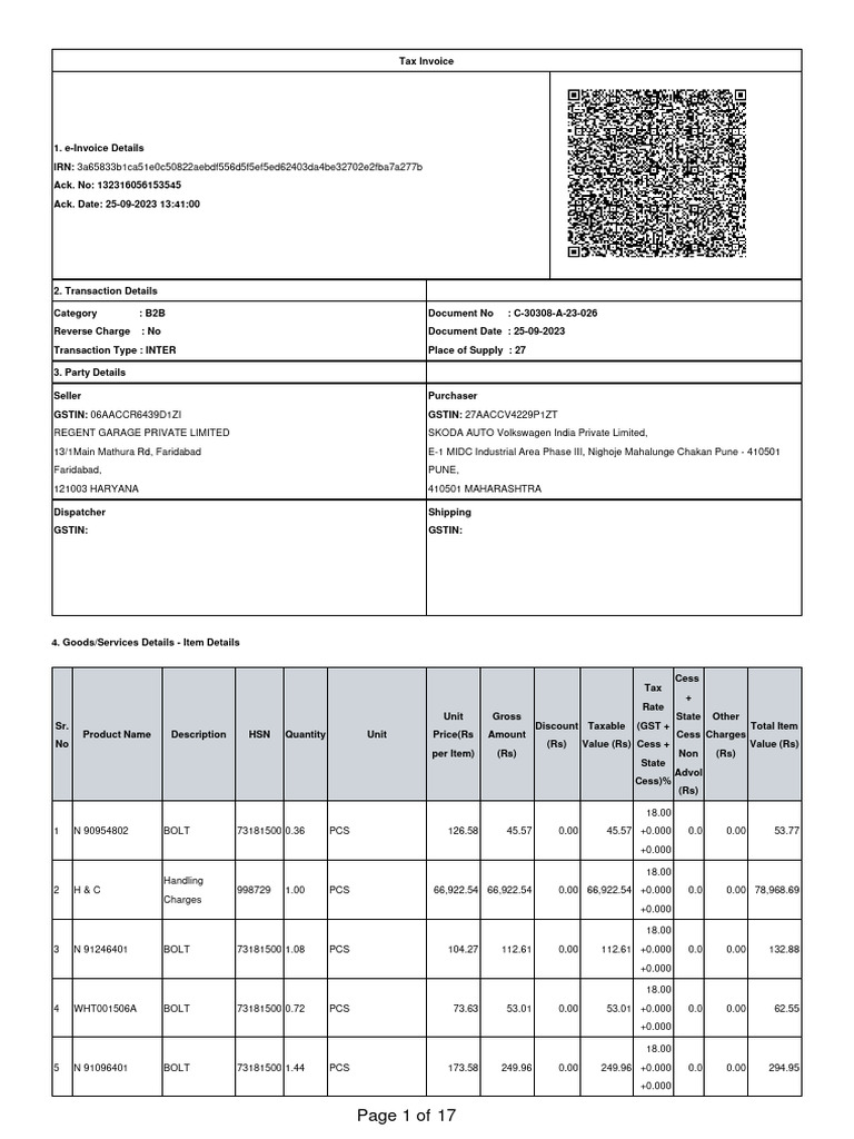 Invoice - 2023-09-25T134116.243 | PDF | Screw | Invoice
