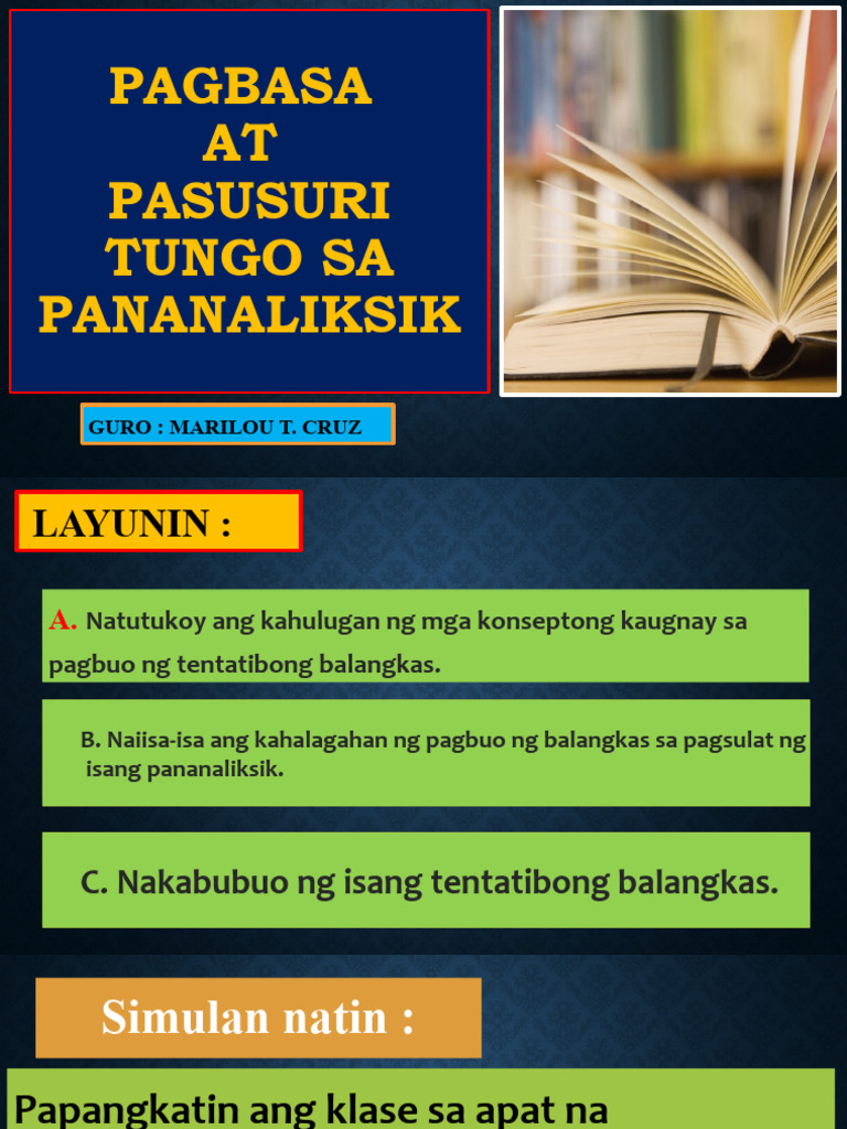 Tentatibong Balangkas | PDF