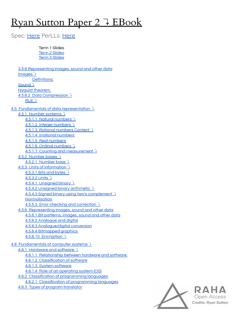 Computer Science Paper 2 Notes Rs421 By Ryan Sutton Pdf Central