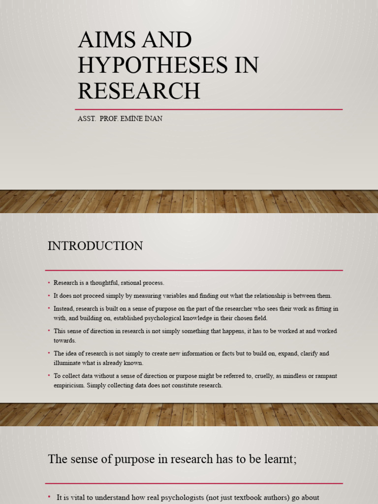 2-Aims and hypotheses in research | PDF