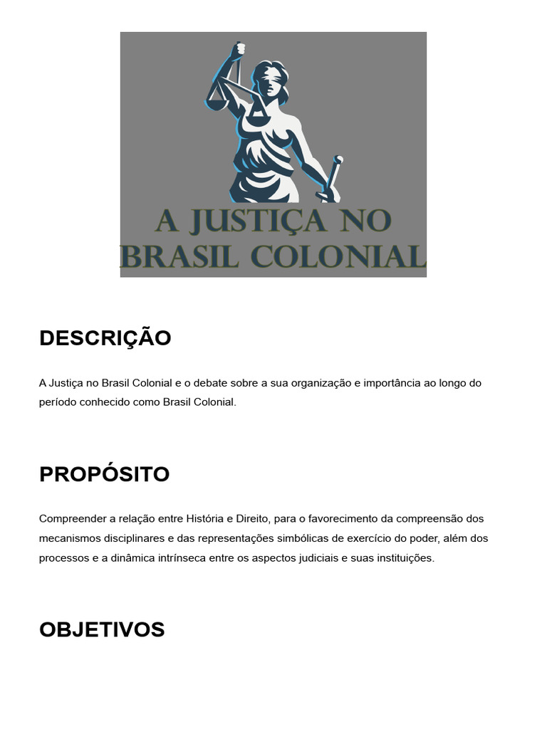 A Justiça No Brasil Colonial | PDF | Portugal | Brasil
