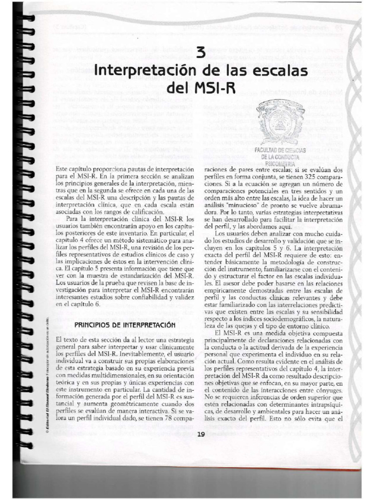MSI-R Interpretacion de Las Escalas | PDF