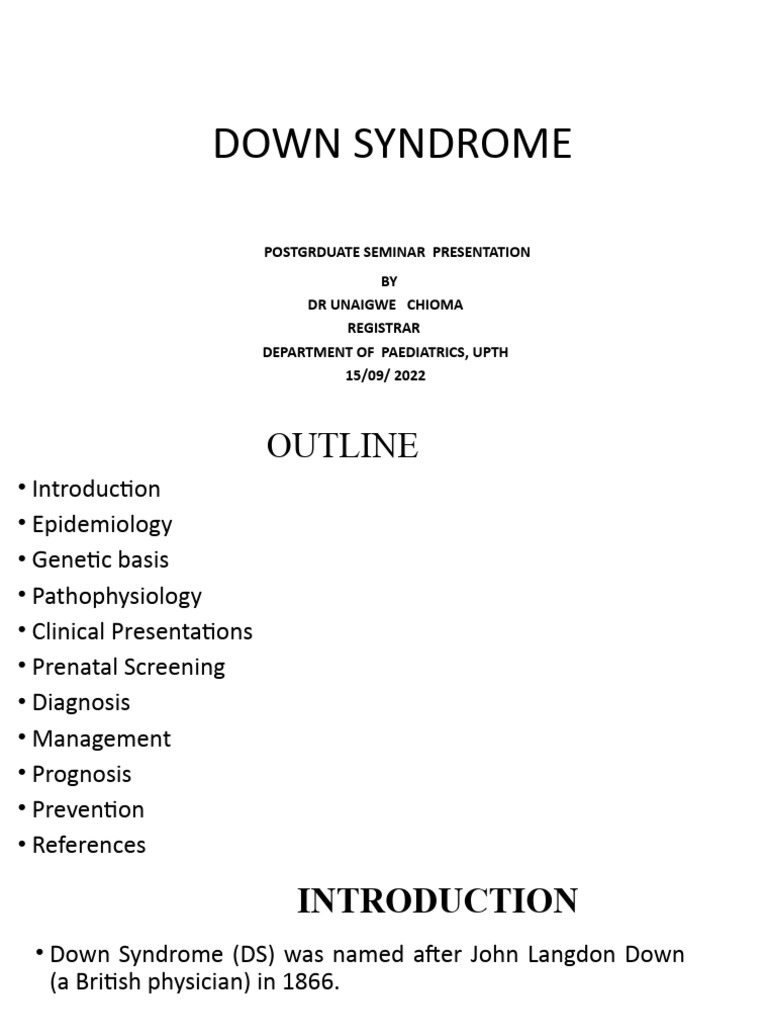 Down Syndrome Presentation (Correct) - Copy-1 | PDF | Down Syndrome ...