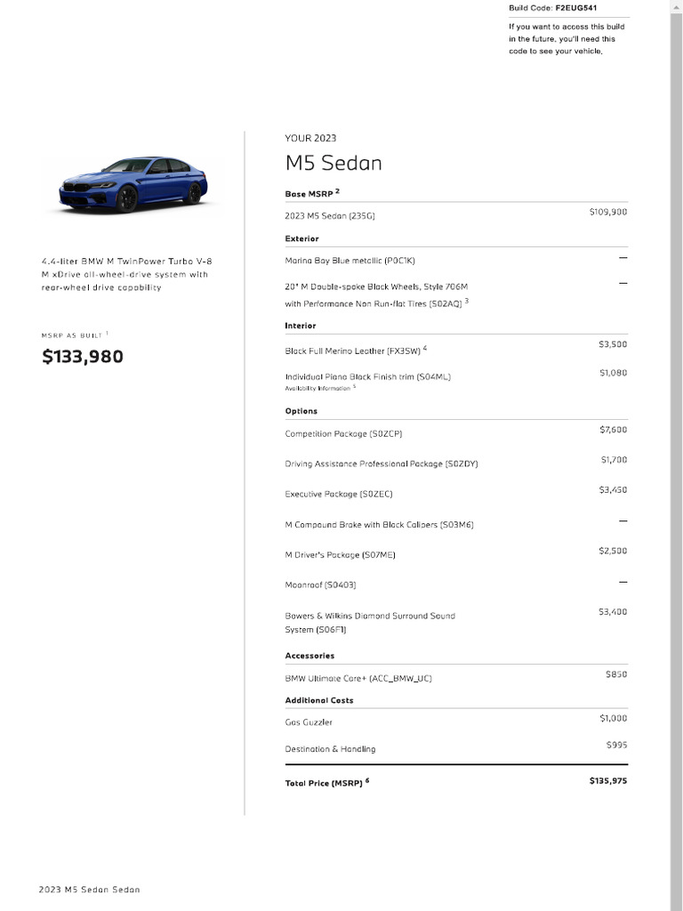 BMW M5 Sedan Blue | PDF