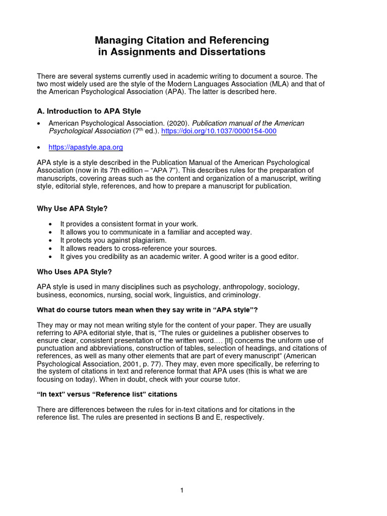 APA7-referencing Guidelines 2020 | PDF