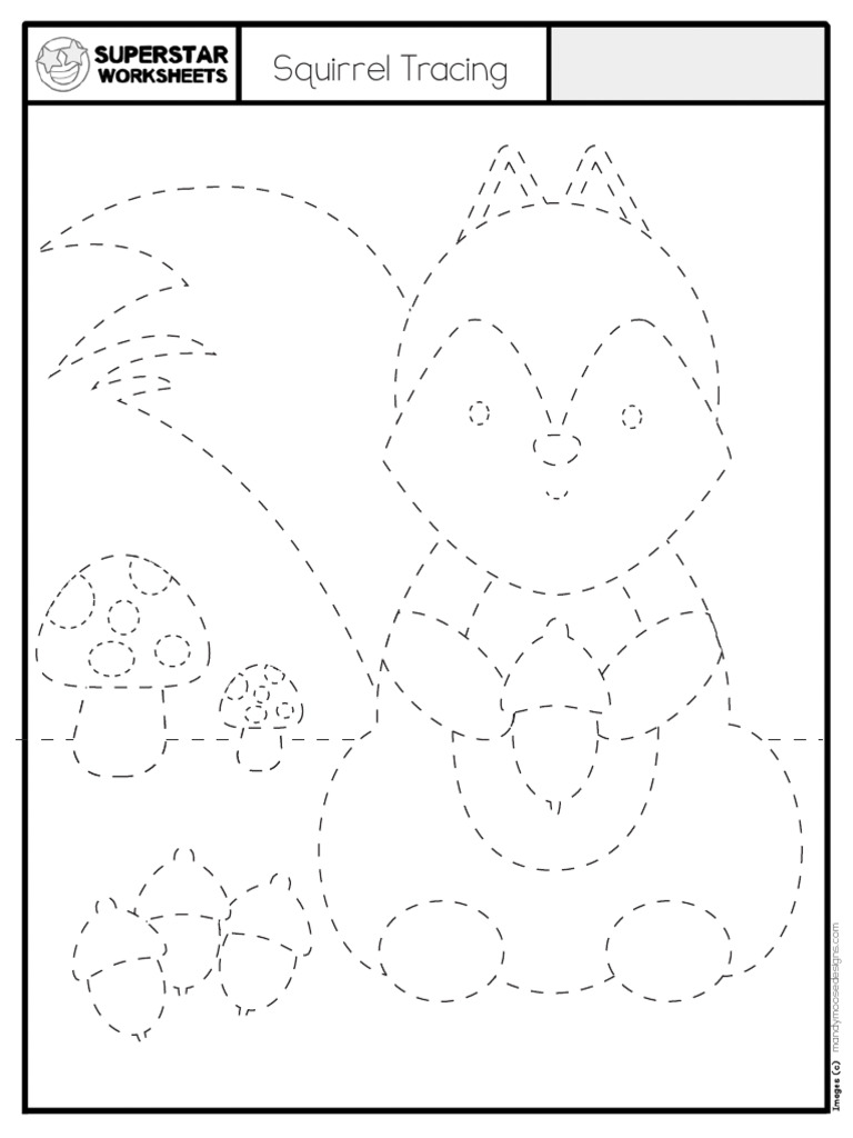 Squirrel Tracing Worksheet | PDF
