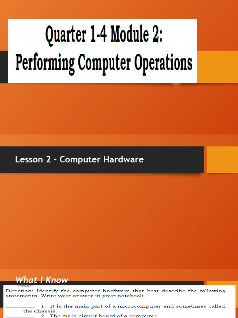 Computer Hardware Pdf Computer Hardware Random Access Memory