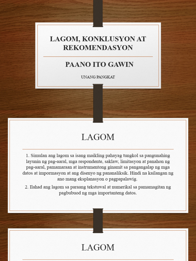 LAGOM-KONKLUSYON-AT-REKOMENDASYON | PDF