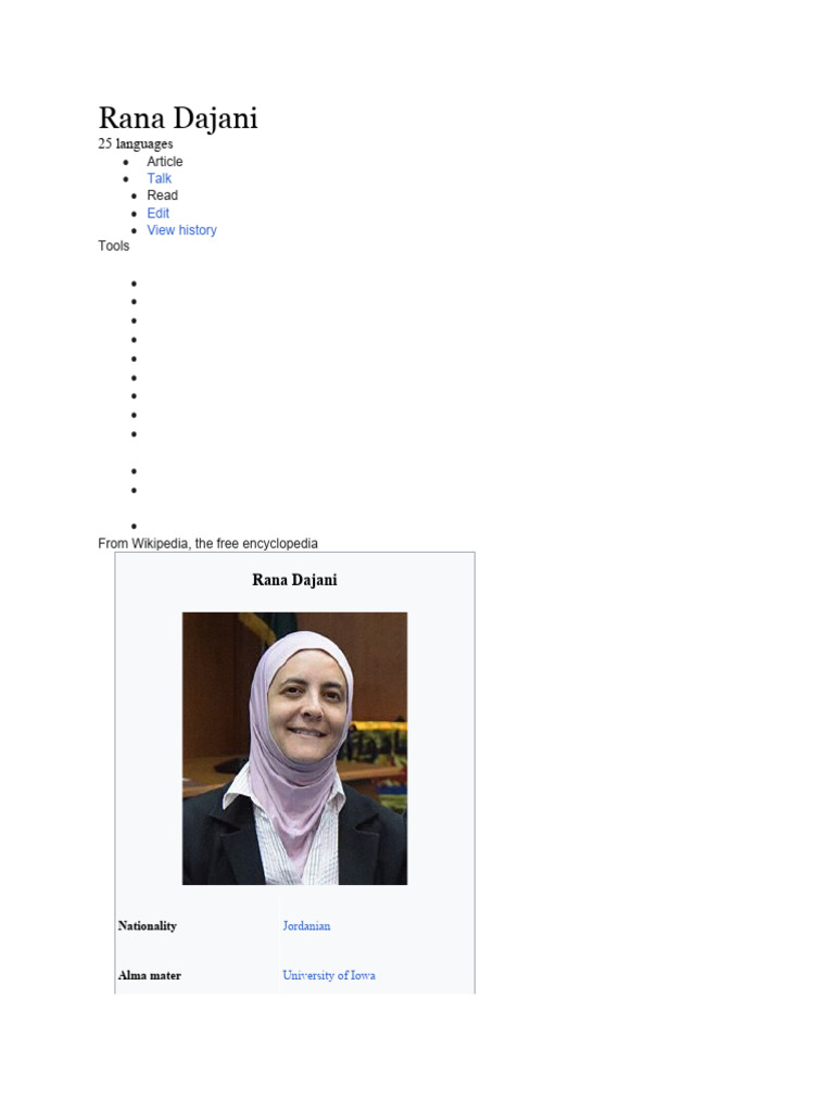 Dr. Rana Dajani: Molecular Biologist and Advocate | PDF | Social ...