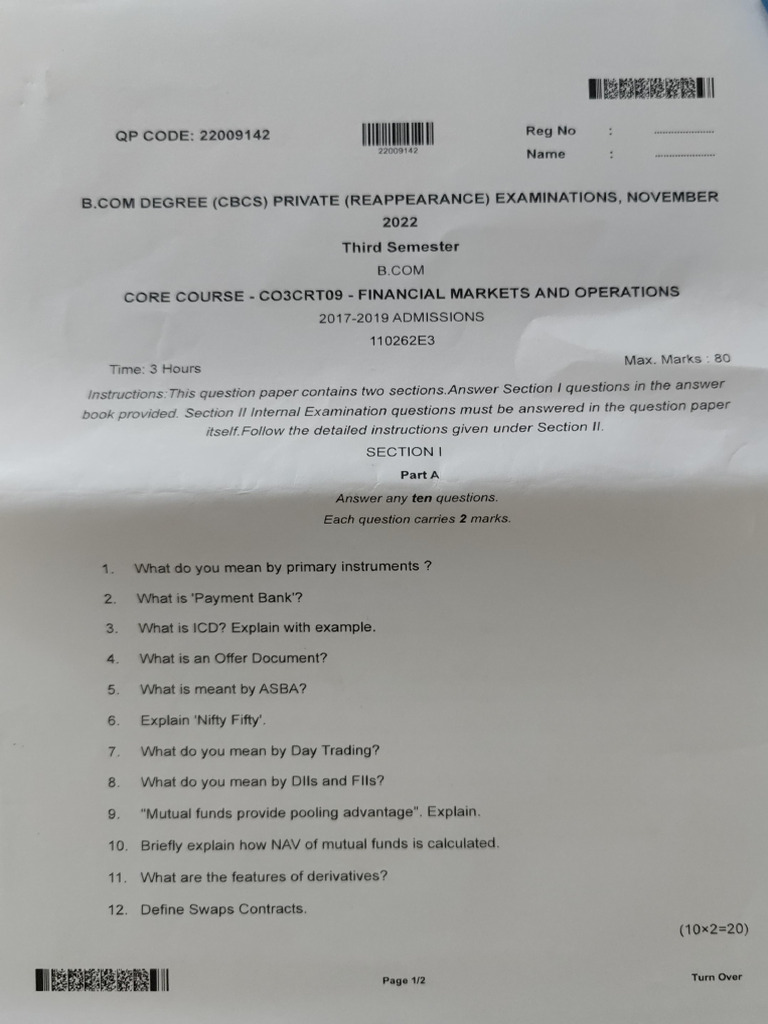 FMO - Private Question Paper | PDF