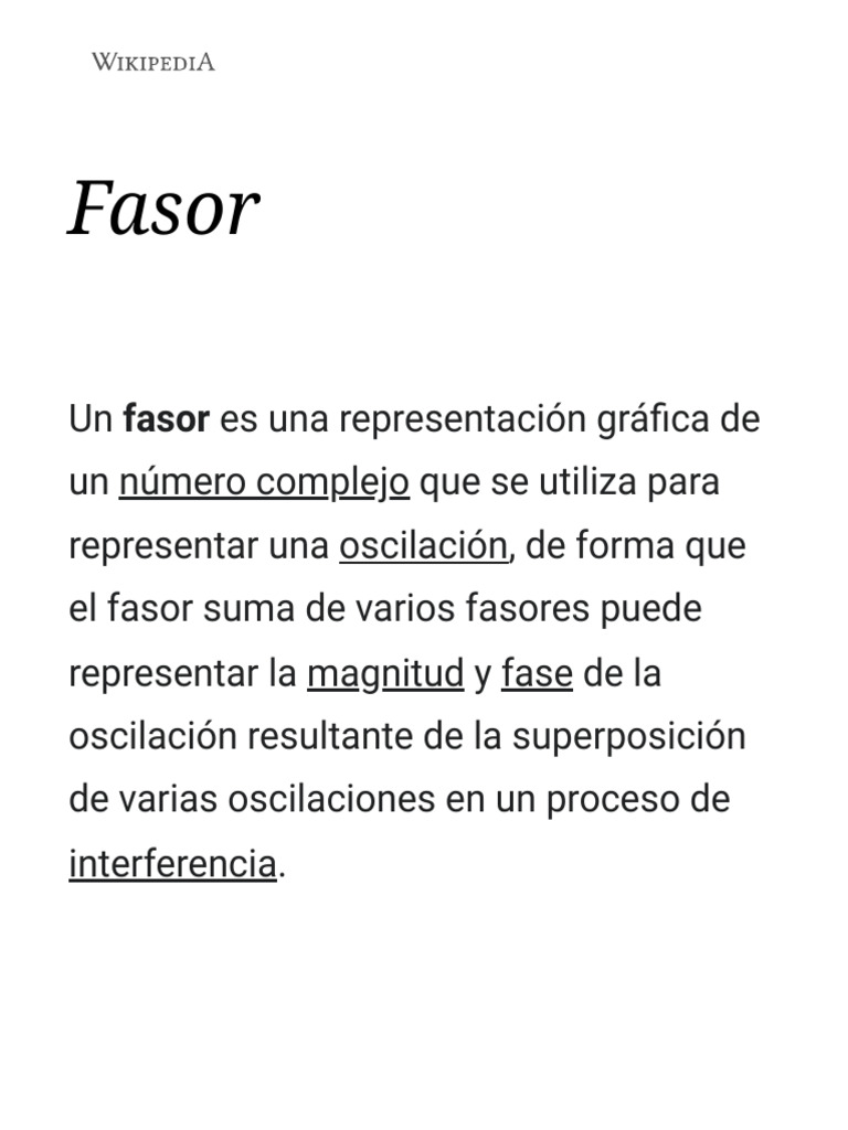 Fasor - Wikipedia, la enciclopedia libre | PDF | Mecánica | Ingenieria ...