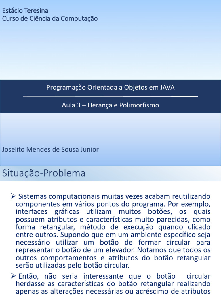 Aula 3 Pdf Classe Programação De Computadores Método Programação De Computadores