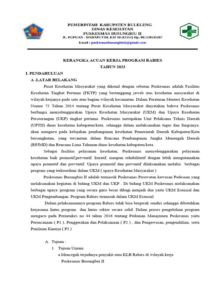 KAK PROGRAM RABIES - Baru | PDF