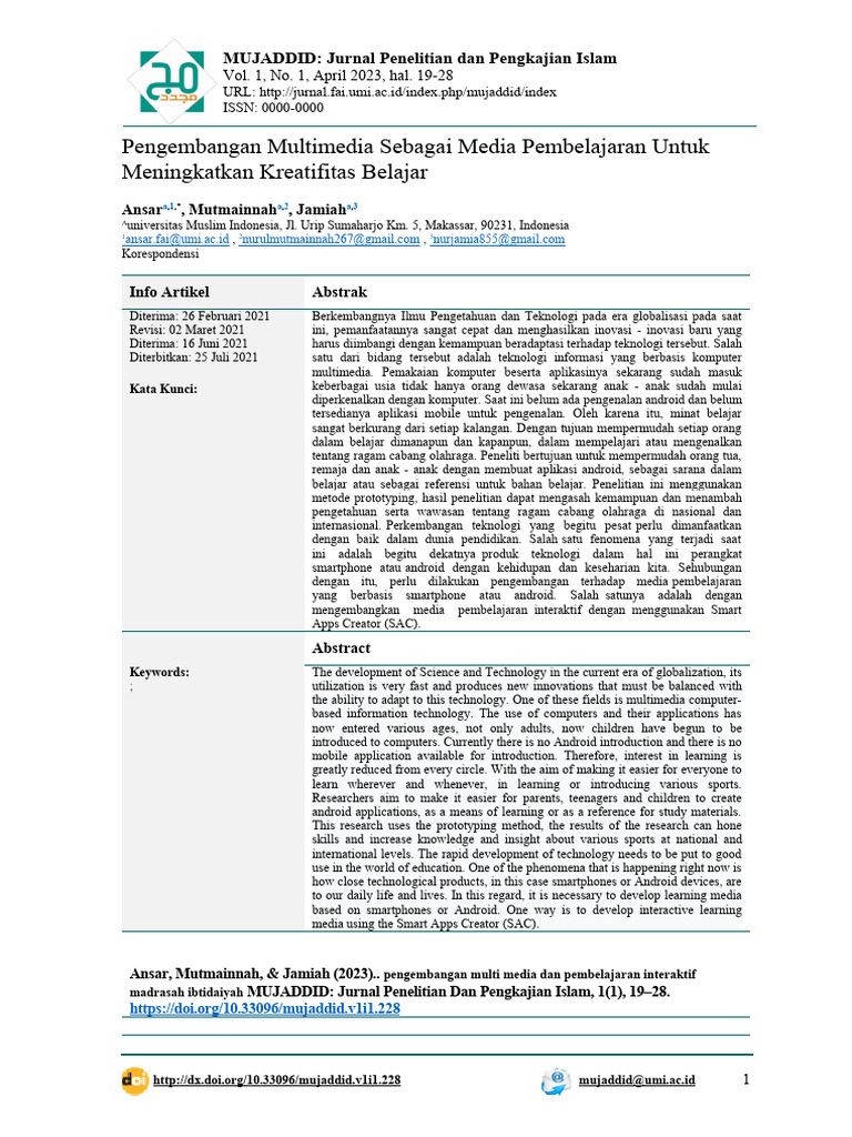 Jurnal Pengembangan Multimedia Sebagai Media | PDF | Ilmu Sosial