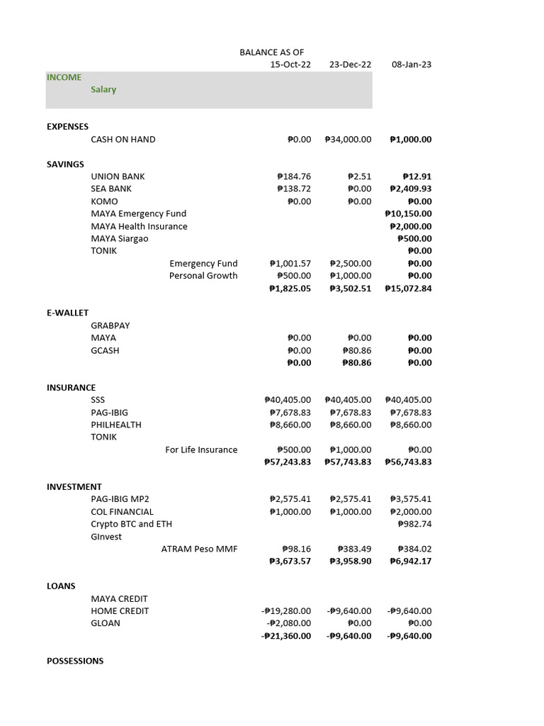 Financial Sheet | PDF