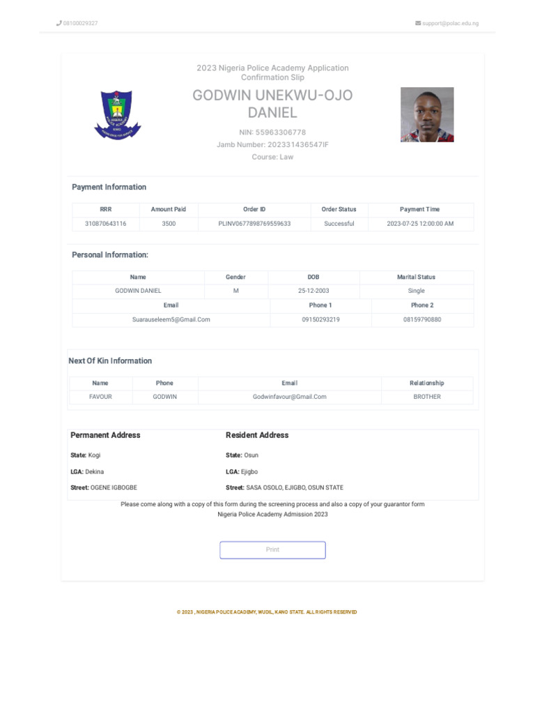 Nigeria Police Force Admission Portal - NPF | PDF | Legal Action | Law ...