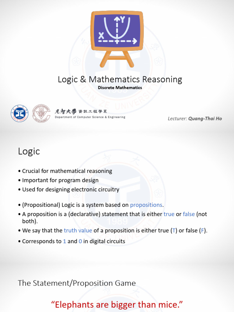01 Logic | PDF | Proposition | Contradiction 01 Logic | PDF | Proposition | Contradiction