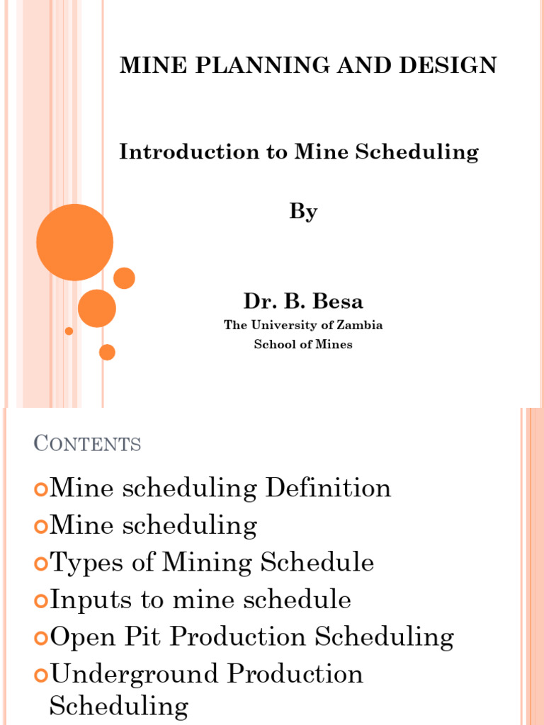 Lecture 5A - Mine Scheduling | PDF