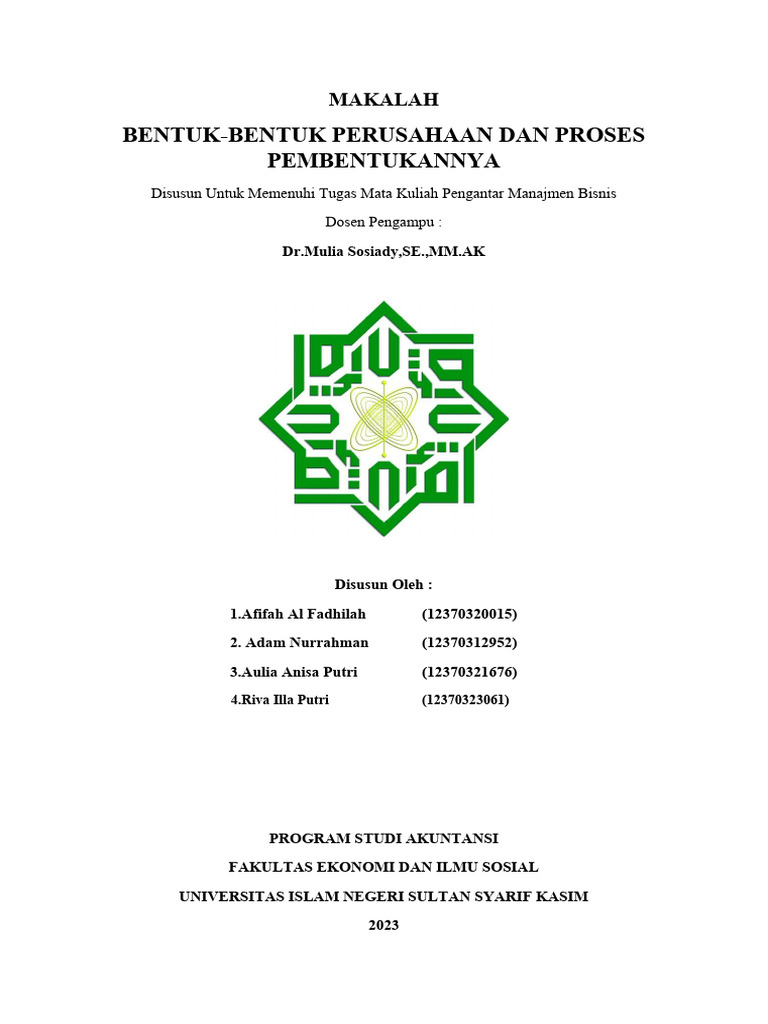 Template Makalah Kuliah | PDF